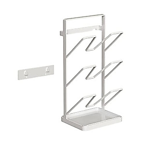 Bothyi Cutting Board Rack Lid Organizer Kitchen Utensils Rest Flatware Tray Shelf with Drip Pan Pots Lid Holder Stand Lid Stand for Wall Pans Lids