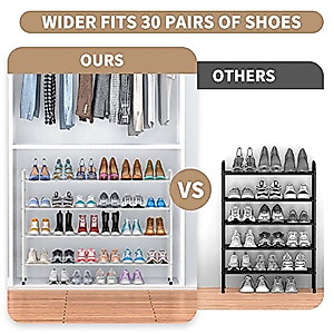 Dicasser 4-Tier Long Shoe Rack Organizer Extra Large Capacity for 30 Pairs,White