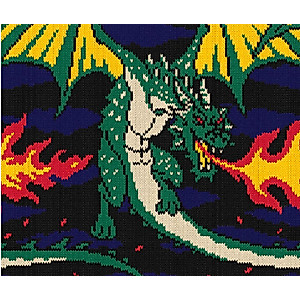 MadSportsStuff Medieval Dragon Soccer Style OTC Socks (Black/Red, Small)