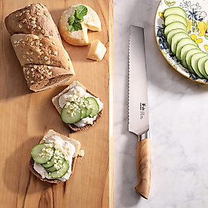 Cangshan OLIV Series 8-Inch Bread Knife, Swedish 14C28N Steel Forged, 501585