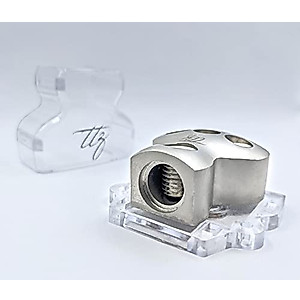 TTZ Audio 3 Way Power Distribution Block 1 x 0GA in to 3 x 4GA Out Splitter for Multiple Car Audio Amplifier Connection, 0 Gauge - 3 x 4 Gauge (3-Way)