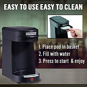 Senseo Hamilton Beach Commercial HDC200B Coffee Brewer 1 Cup Pod Coffeemaker and 64 Coffee Pods Medium Roast Classic, Black Single Hospitality 3-Minute Brew Time
