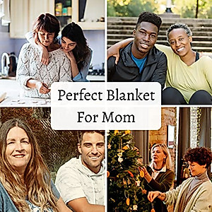 J&A Homes Gifts for Mom - Premium Blanket for Mom from Daughter - Meaningful Blankets, Mothers Birthday Gift from Son I Love You Throw Blanket 65” x 50” (Purple Pink)