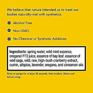 North American Herb & Spice OregaCare Swirl & Swallow, Cranberry Flavor - 8 fl oz - Edible Oregano Oil Mouthwash, Oral Rinse - Supports Healthy Teeth and Gums - Non-GMO, Alcohol Free, All Natural