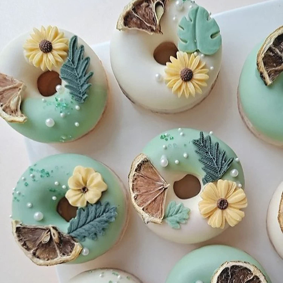 Mujiang Rose Flower Silicone Molds Daisy Fondant Mold Flower Orchid Cake Decorating Molds Set Of 4