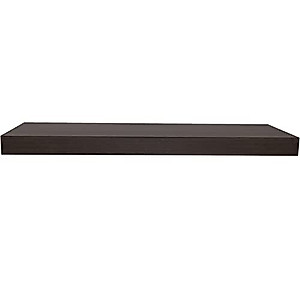Ballucci Floating Shelf Extra Wide, 24" L Wood Wall Mounted Ledge with Invisible Bracket for Living Room, Bedroom, Bathroom, Kitchen, Nursery, 8" Deep - Espresso