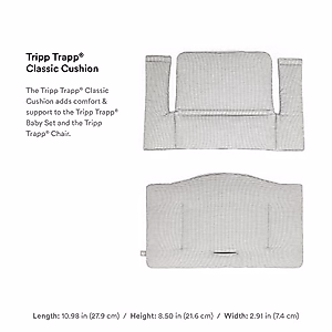 Stokke Tripp Trapp Classic Cushion, Nordic Grey - Pair with Tripp Trapp Chair & High Chair for Support and Comfort - Machine Washable - Fits All Tripp Trapp Chairs