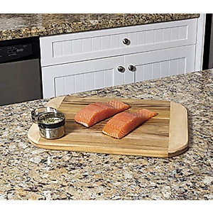 Lipper International Two-Tone Teak Wood Cutting Board, Medium, 11-7/8" x 7-7/8" x 3/4"