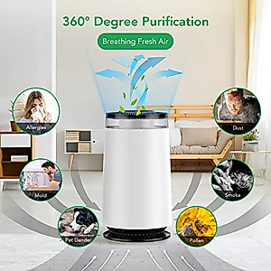 H13 True HEPA Air Purifier for Home to 219 ft² 24dB Quiet, with Orange Night Light,Removing 99.99% Dust, Pet Dander, Allergies for Bedroom Office Living Room