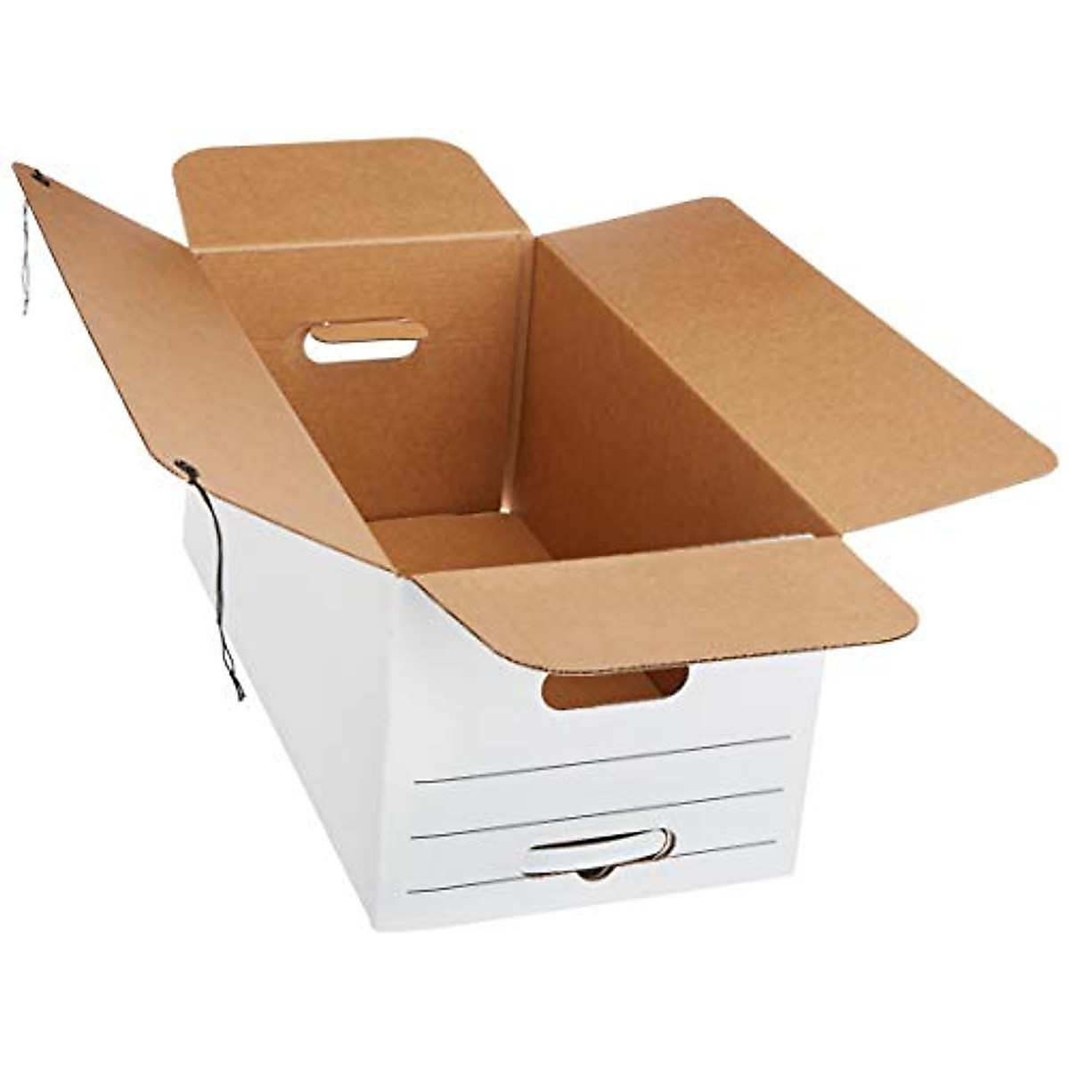 Amazon Basics Medium Duty Storage Filing Boxes with String & Button Closure - Pack of 12, Letter Size