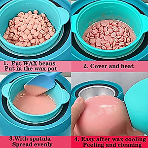 FIGHTART 2pcs Wax Pot Liner Replacement Bowls for Wax Warmer with 1pc Non-stick Silicone Waxing kit Spatulas Removable 14Oz 500CC
