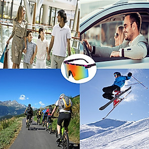 JIEOU Polarized Cycling Glasses for Men Women, UV Protection Baseball Sunglasses, Bike Cycling Glasses，Sports Sunglasses for Baseball, Fishing, Ski Running, Golf