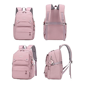 JiaYou Teen Girls Casual Backpack High Middle School Daypack Women Daily Travel Laptop Bag (1# Black, 26 Liters)