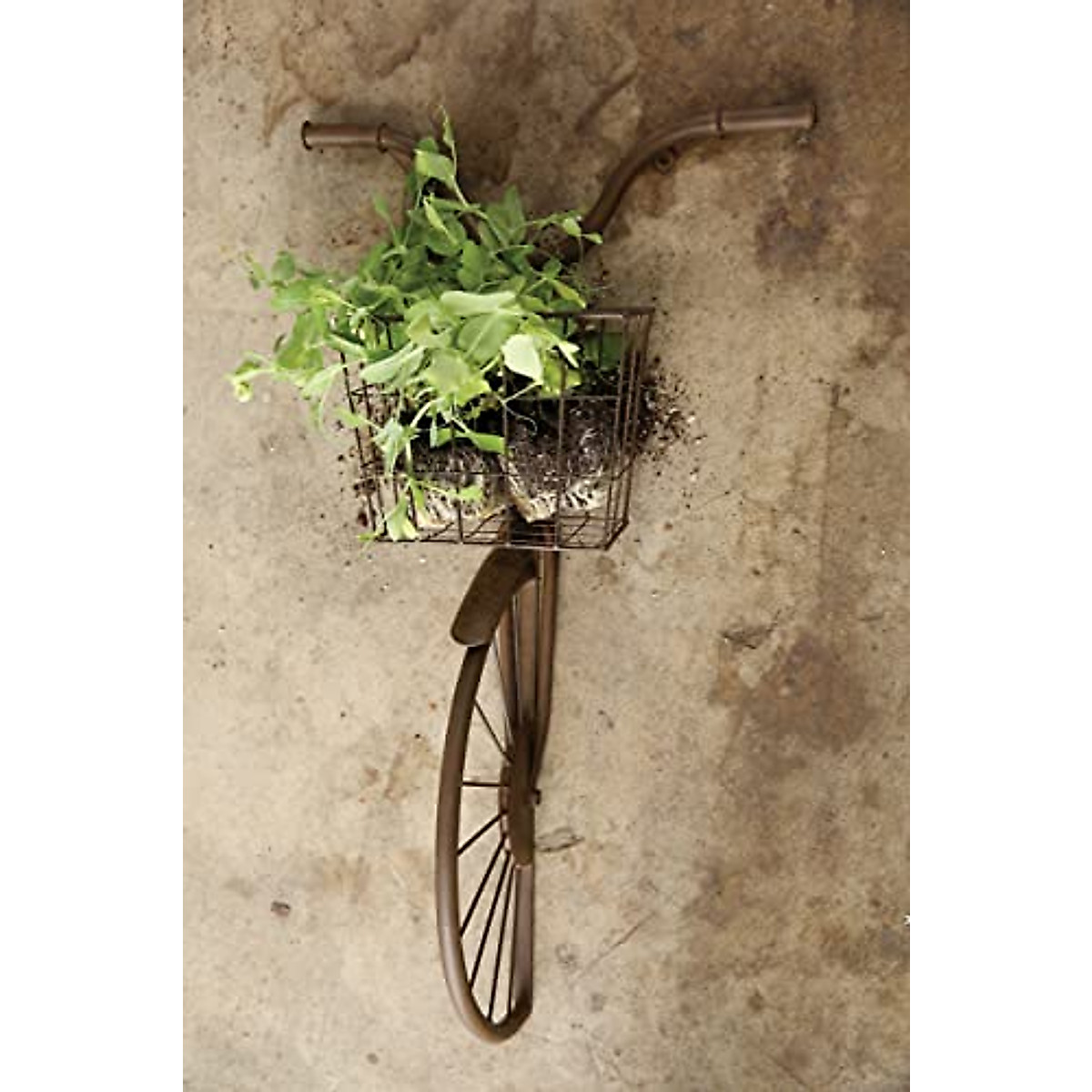 Creative Co-op DA6000 Iron Bike Shape Wall Decor with Basket, Rust