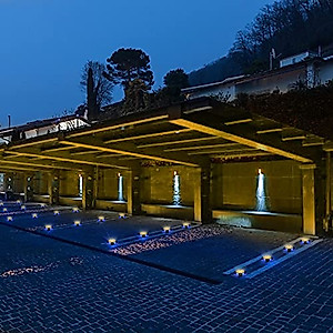 Solar Ground Lights 12 Pcs Disk Lights Outdoor - Powered Waterproof In-Ground Lights,Solar Landscape Lighting as Halloween Decorations Outdoor for Garden Lawn Patio Pathway Yard Deck Walkway Driveway