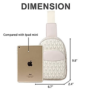 M MOTIKUL Small Crossbody Sling Bags for Women Designer Fanny Pack Backpack Purse for Men Faux Leather Sling Purse Fashion Chest Bag - White…