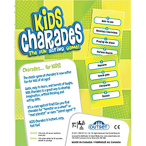 Outset Media Outset Kids Charades - Children's Game - Family Game - Features 300 Charades - Develops Critical Thinking, Builds Imagination, and Supports Creativity - for 3 or More Players - Ages 7+