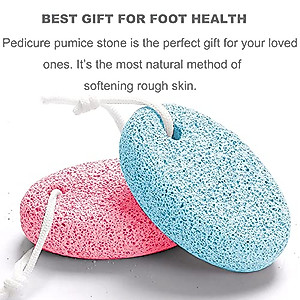 Natural Foot Pumice Stone for Feet, Borogo 2-Pack Lava Pedicure Tools Hard Skin Callus Remover for Feet and Hands -Red&Blue