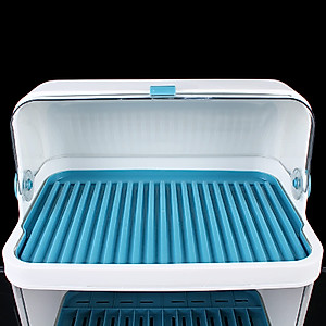 BhshuidlS Dish Drying Rack 2 Tier Dish Drying Rack for Kitchen Counter, Kitchen Dish Dryer Rack with Cover for Dishes Plates Storage