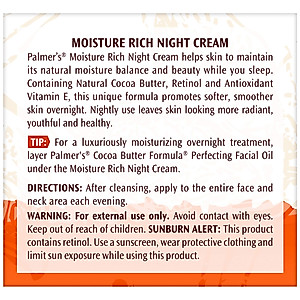 Palmer's Cocoa Butter Formula Moisture Rich Night Cream, 2.70 oz ( Pack of 2)