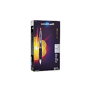 uni-ball 61257 Signo Gel 207 Roller Ball Retractable Gel Pen Red Ink Micro Fine Dozen