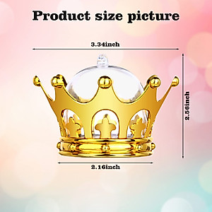 18 Pcs Gold Fillable Crown with Dome Mini Plastic Crown Decoration Candy Gift Boxes Fillable Decorative Crown Party Favor Box Crown Candy Containers for Baby Shower Birthday Wedding Party Supplies