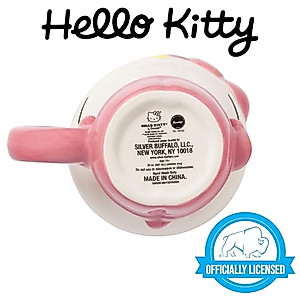 Silver Buffalo Sanrio Hello Kitty Halloween Spooky Pink Skeleton Costume Ceramic 3D Sculpted Mug, 20 Ounces