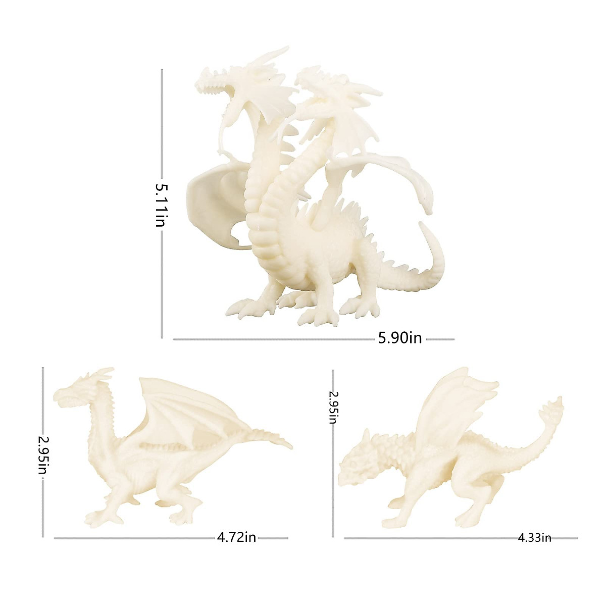 Dragon Toys DIY Painting Dragon Kit,Arts and Craft Set for Kids Age 8-12,Dragon Games Making Kit,Decorate and Drawing 3D Art Supplies Toys for Children Gifts Ideas for Girls 10-12(3 Dinosaurs)