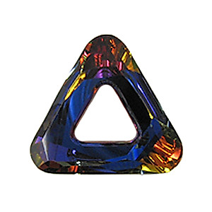 1 pc Austria Crystal 4737 Comsic Triangle Frame Ring Volcano Foiled Charm Pendant 20mm / Findings/Austrian Elements