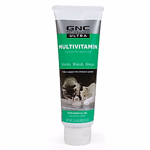 GNC Pets Ultra Multivitamin Gel/Paste, Cats, Salmon Flavor, 3.5-oz Tube | Multivitamin Supplement Gel for Cats Salmon Flavor | Cat Daily Supplement Salmon Flavor FF14379