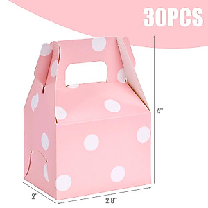 VGOODALL Gift Box, 30PCS Polka Dot Boxes (Medium, Pink) for Party Favors, Treats, Candies, Kids Birthday, Wedding, Christmas, Halloween