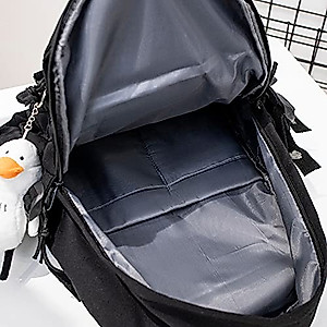 EVYUTAO Yae Miko,Black Soft Travel Adult Student Backpack,Genshin Impact,Durable Nylon Load Bag,Large Capacity Waterproof Bag