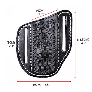 Tourbon Leather Pocket Folding Knife Sheath for Belt EDC Holster Man Cross Draw Right Side Carry Open Top Carrier