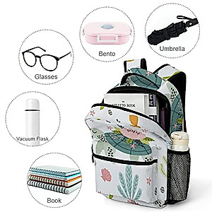 MEIKKO Turtle Seahorse Sea-grass Backpack Multicoloured Sea Computer Bags with Chest Strap,Lightweight Casual Daypack for Women Men Hiking Travel Work and Business 16 Inch