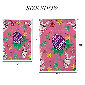 My Little Nest Seasonal Garden Flag Cute Bunny And Easter Eggs Double Sided Vertical Garden Flags for Home Yard Holiday Flag Outdoor Decoration Farmhouse Banner 28"x40"