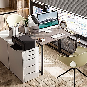 Coleshome 31 Inch Computer Desk, Modern Simple Style Desk for Home Office, Study Student Writing Desk,Grey Oak