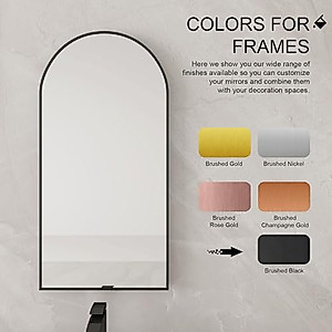 Recessed Medicine Cabinet Mirror for Bathroom,Black Arched Medicine Cabinet with Mirror,Arch Medicine Cabinet Recessed,Metal Edge Bathroom Mirror with Storage,Surface Mount Bathroom Wall Cabinet 16x31