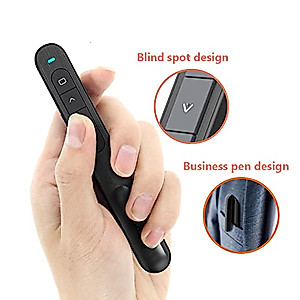 Presentation Clicker Wireless Presenter Remote, PPT Presentation Clicker with Hyperlink &Volume Remote Control Presentation Clicker Pointer Slide Advancer for Keynote/PPT/Mac/PC(Battery Included)