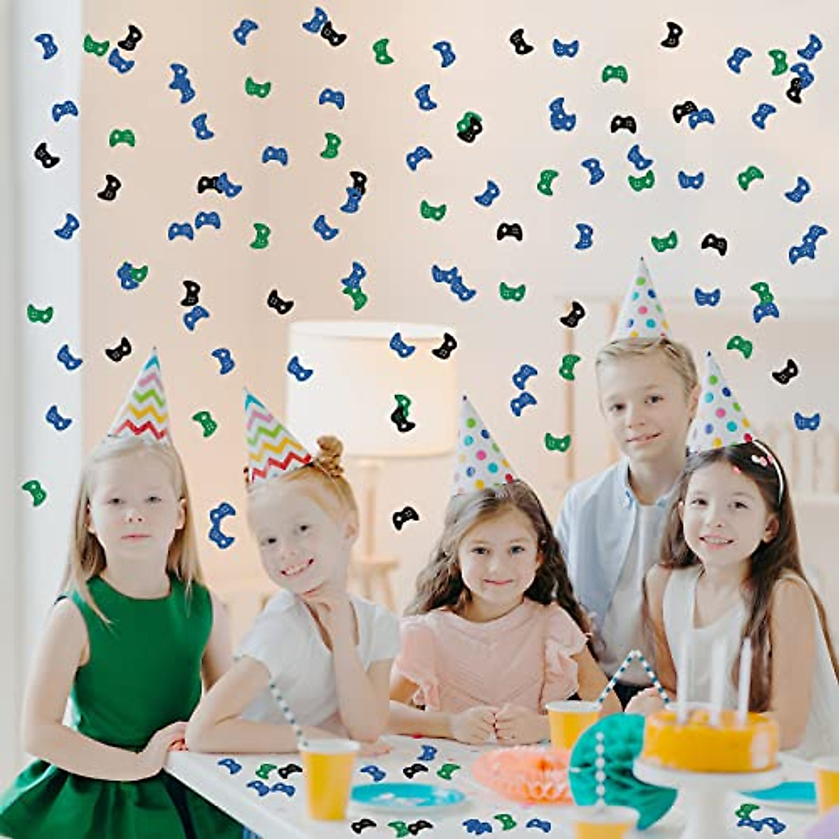 INNORU Video Game Confetti Glitter, Game Theme Birthday Table Confetti, Game Player Paper Scatter, Baby Shower Party Table Decorations Confetti, 120pcs