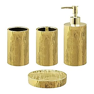 Blue Donuts 4 Pcs Ceramic Bath Set - Gold
