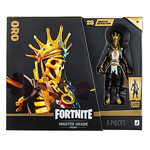 FORTNITE ORO (Master Grade) - 4-Inch Articulated Figure with Back Bling, Harvesting Tool, and Weapons