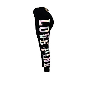 Victoria's Secret Pink Active High Waist Full Length Cotton Legging Black/Multicolor Size X-Small New