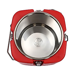 Treliamd Insulated Soup Container, Commercial Food Warmer for Hot or Cold Food,9.5L/2.5gal Hot Box for Catering, Food Cooler with 4 Buckles, Handles & Soup Carrier for Restaurant, Canteen, Home