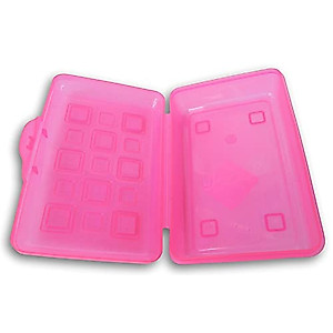Sterilite Snap-Closed Neon Pink Square Patterned Pencil Case Box