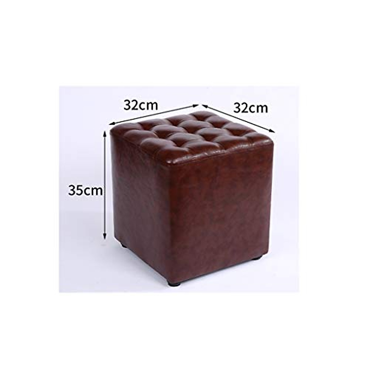 SJYDQ Leather Footstool, Stylish Sofa, Home Creative Wood, Simple and Modern Sofa Stool