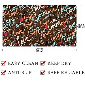 Bath Tub Shower Mat - Anti-Slip PVC Material 15.1x26.8 in, Gentle Cushioning Quick Drying Suction Cups Reliable Solution - Colorful Romantic Pattern Non-Slip Floor Mat