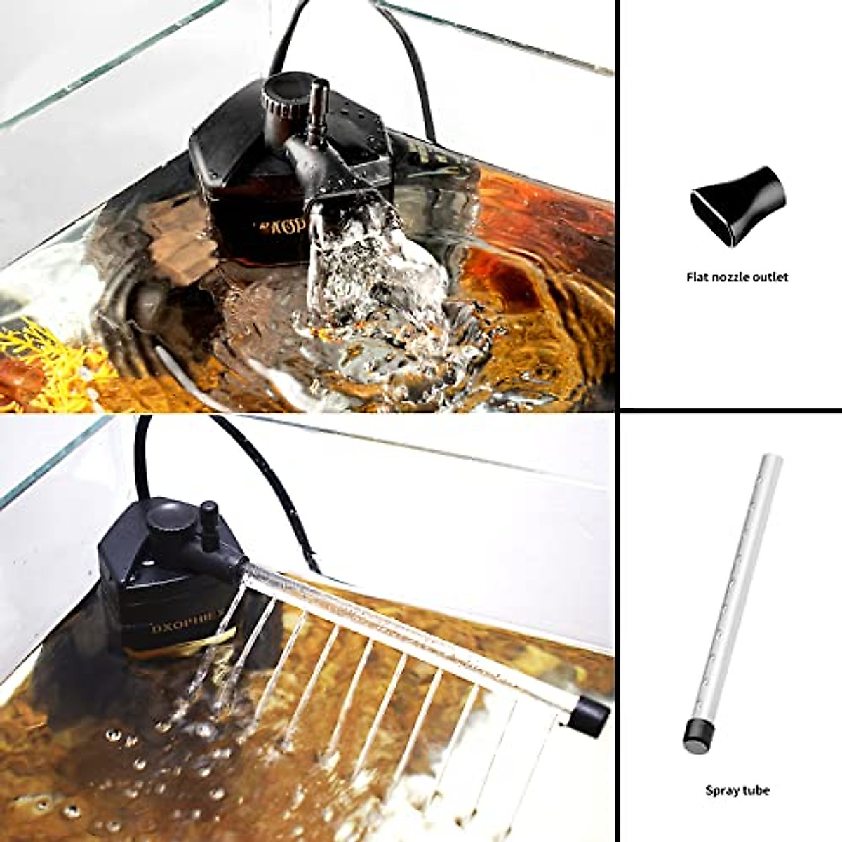 DXOPHIEX Internal Filter for Aquarium, Submersible Aquarium Filter for 5-12gallon Fish Tank and Turtle Tank with Triangle Shape Design Adjustable Water Flow and Replacement Cartridge