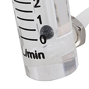 CNBTR Oxygen Flow Meter 0-5 LPM Acylic Flowmeter Gas Acrylic Metal Fitting for Oxygen Air Gas Conectrator