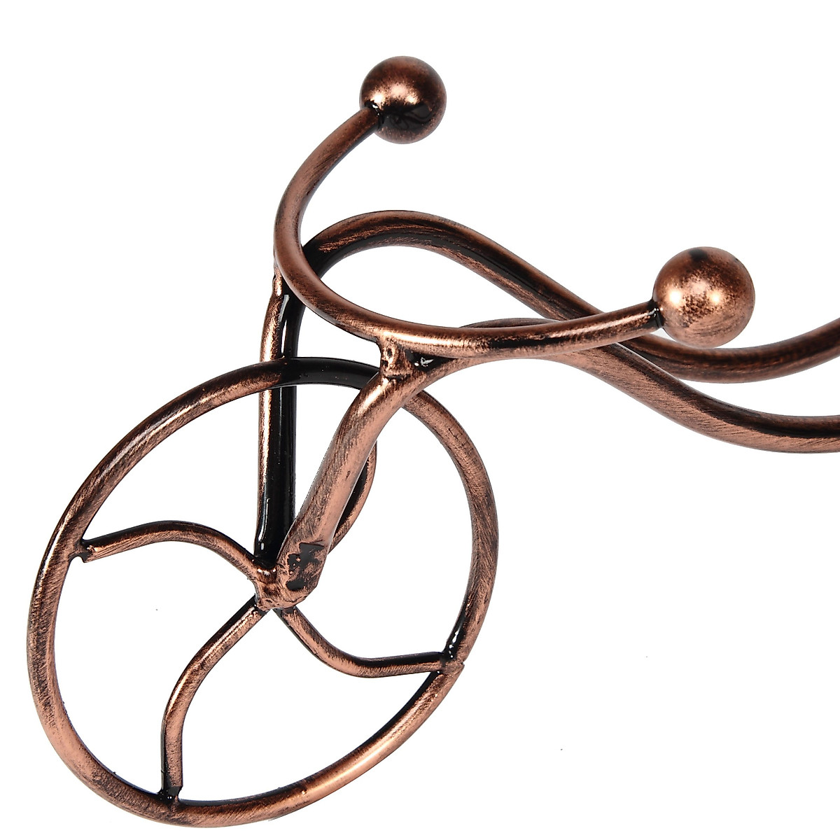 MyGift Vintage Bronze Metal Tabletop Wine Bottle Holder and Wine Glass Rack with Perisian Tricycle Design, Holds Single Bottle and 6 Stemware