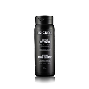 Brickell Men's Products Stay Fresh Body Powder for Men, Natural and Organic Talc-Free, Absorbs Sweat, Keeps Skin Dry, Unscented, 5 oz